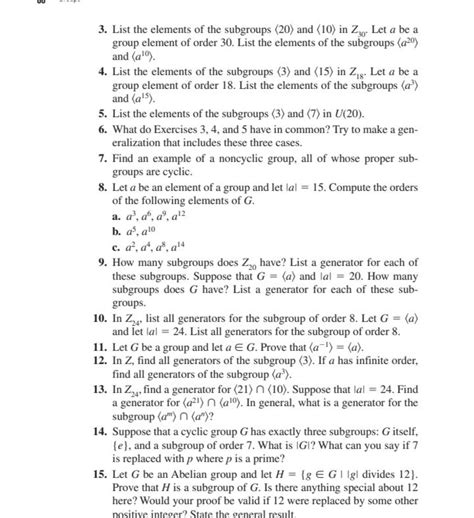 List The Elements Of The Subgroups Langle 20 Rangle And Langle 10 Ran