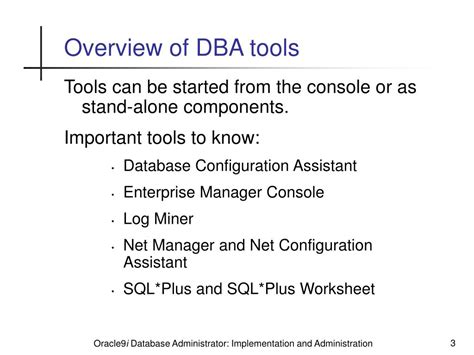 PPT Chapter Overview Of Database Administrator DBA Tools