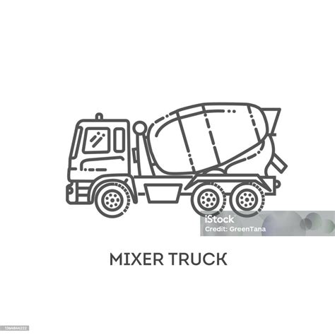 콘크리트 혼합 운송 트럭 산업 운송 산업용 기계 아이콘입니다 벡터 기호 시멘트 혼합기에 대한 스톡 벡터 아트 및 기타 이미지 시멘트 혼합기 트럭 외형선 Istock