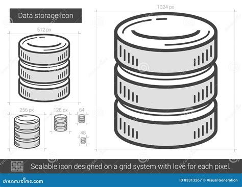Data Storage Line Icon Stock Vector Illustration Of Data 83313267