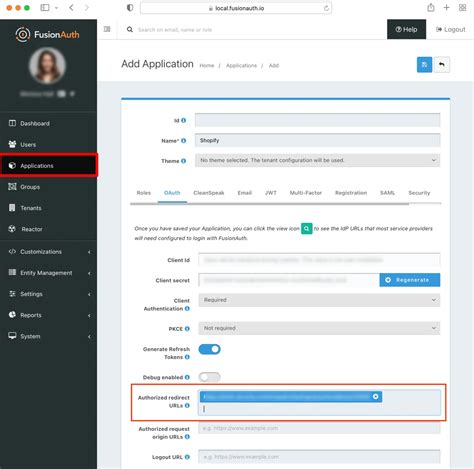 Fusionauth Shopify Sso Set Up Sso Between Shopify And Fusionauth