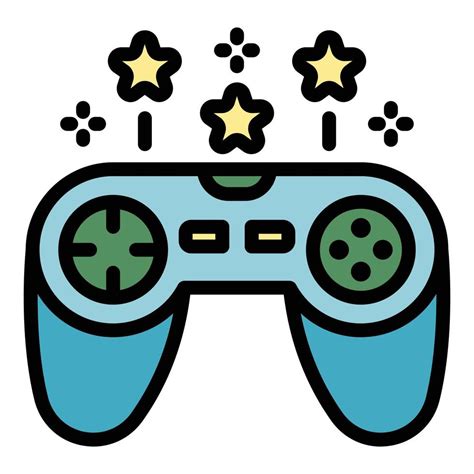 Gaming Joystick Icon Color Outline Vector Vector Art At Vecteezy