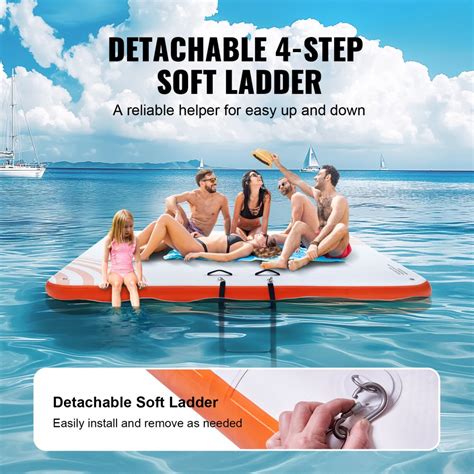 Vevor Inflatable Floating Dock 10 X 10ft Inflatable Dock Platform Non Slip Water Floating Dock