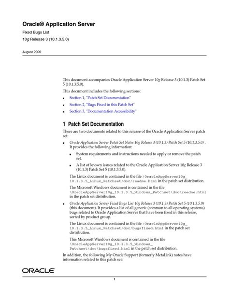 Bugs Fixed Pdf Oracle Database Hypertext Transfer Protocol