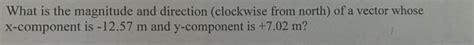 Solved What Is The Magnitude And Direction Clockwise From