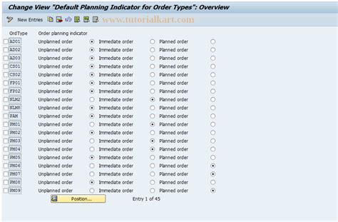 OIOS SAP Tcode Default Planning Indicator OIOS SAP Tcode Default Planning Indicator