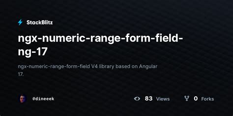 Ngx Numeric Range Form Field Ng 17 StackBlitz