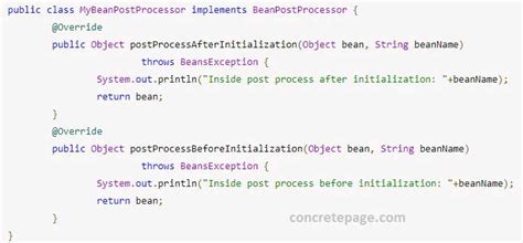 BeanPostProcessor In Spring