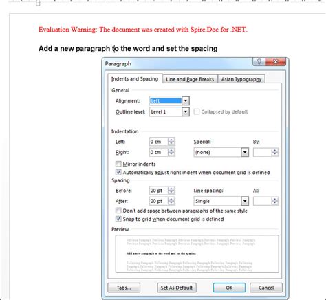 word组件spire doc 教程：如何在c＃中设置段落前后的间距 spire行间距 csdn博客