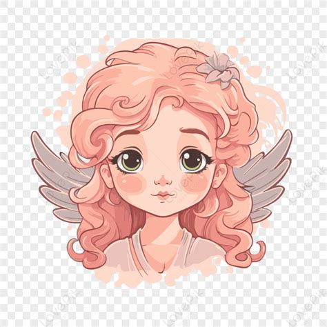 천사의 얼굴 벡터만화클립 아트상표 Png 일러스트 무료 다운로드 Lovepik