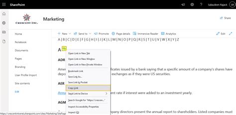 How To Create A Z Glossary Page In Sharepoint Online Sharepoint Diary