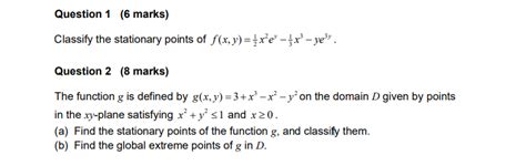 Solved Classify The Stationary Points Of Chegg