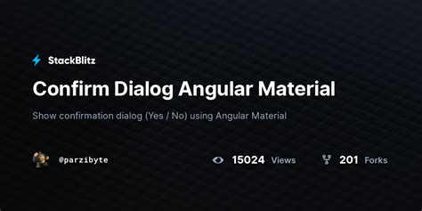 Confirm Dialog Angular Material Stackblitz