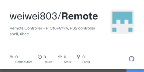 GitHub Weiwei Remote Remote Controller PIC F A PS Controller Shell Xbee
