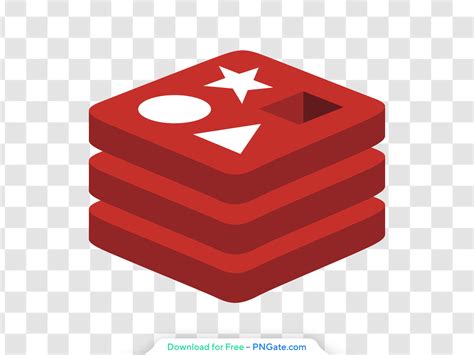 Redis Database Logo In Red Geometric Style Free Png Pngate