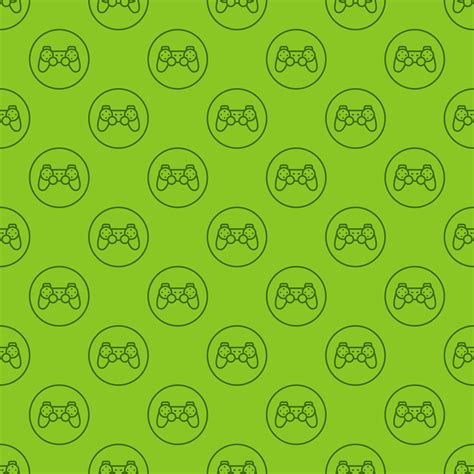 Video Game Controller In Circle Vector Joypad Linear Green Seamless Pattern 35884115 Vector Art