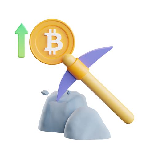 Bitcoin Mining With Pickaxe D Illustration PNG