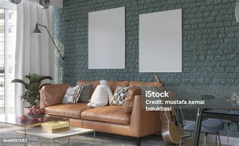 오래된 복고풍 가구 3d 렌더링이 있는 홈 인테리어의 포스터 프레임 모형 0명에 대한 스톡 사진 및 기타 이미지 0명 가구 가정 주방 Istock