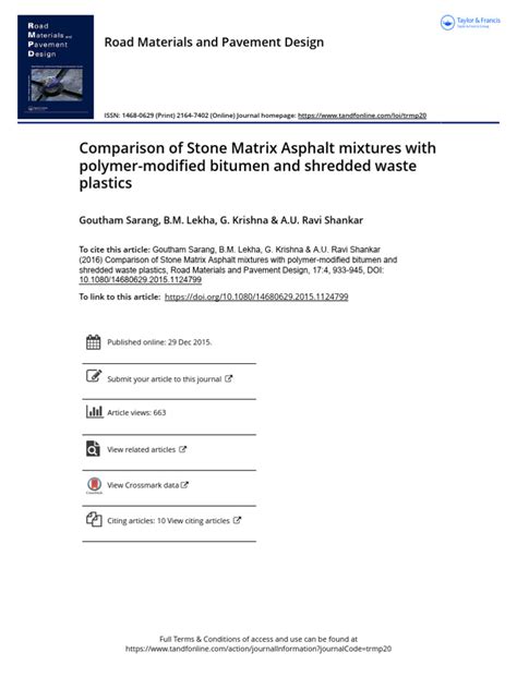 Comparison Of Stone Matrix Asphalt Mixtures With Polymer Modified