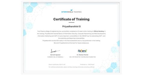 Priyadharshini G On Linkedin Successfully Completed The Ethical