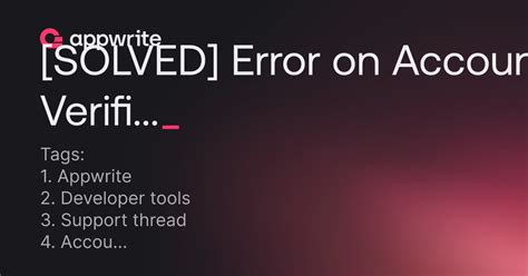 Solved Error On Account Verification Threads Appwrite