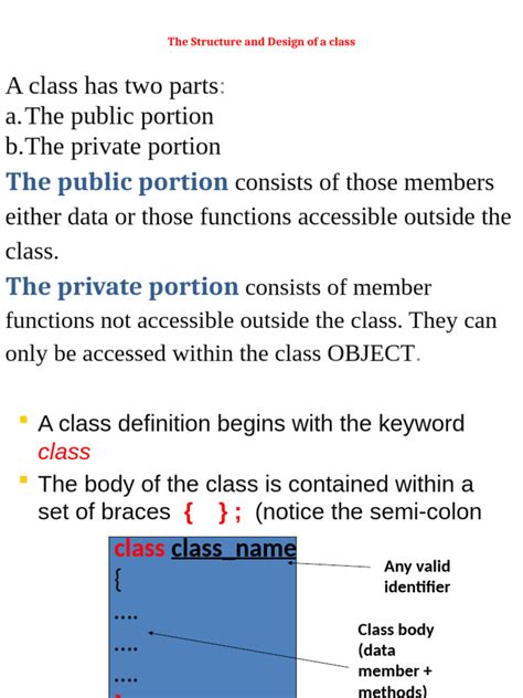 structure and design of a class pdf class computer programming