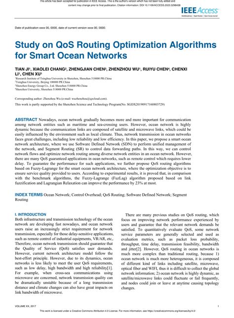 (PDF) Study on QoS Routing Optimization Algorithms for Smart Ocean Networks