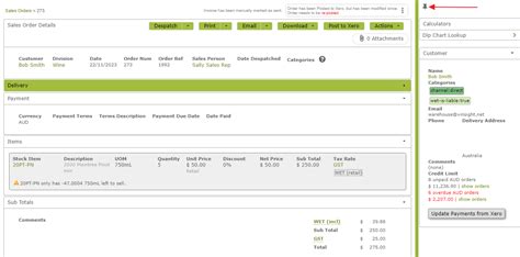 vinsight documentation tracking payment of sales orders vinsight