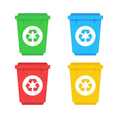 Premium Vector Recycle Bins Multiple Colours Set