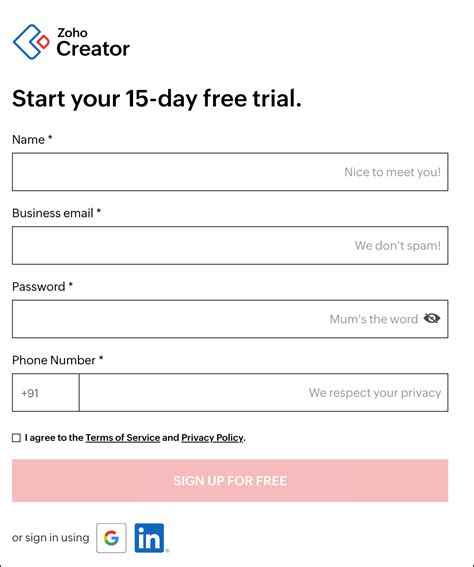 Register Sign In To Zoho Creator And Verify Your Account Zoho