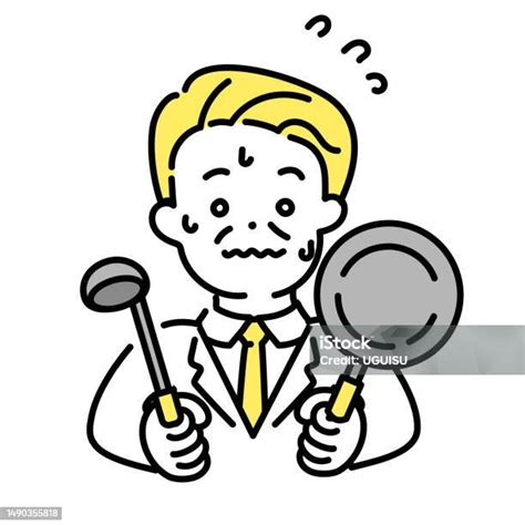 귀여운 사람 직장인 요리 Senior의 일러스트 시리즈 가사 집안일에 대한 스톡 벡터 아트 및 기타 이미지 가사 집안일 걱정하는 검은색 Istock