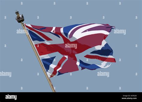 British Flag Waving Drawing