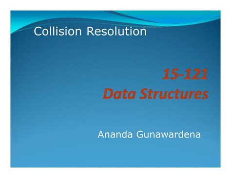 Data Structure And Algorithm Hashing Collision Resolving Strategirs Pdf