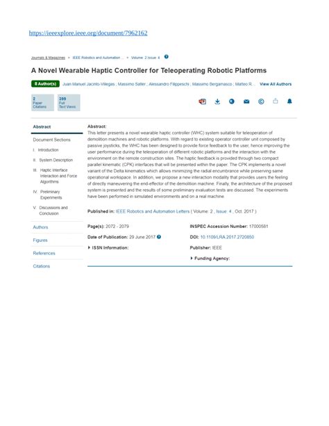 Pdf A Novel Diagnostician Haptic Interface For Tele Palpation
