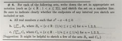 Solved For Each Of The Following Sets Write Down The Set In Chegg Com