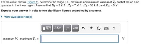 solved for the circuit shown figure 1 determine the range