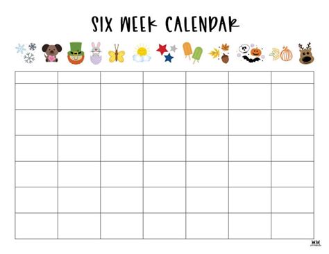 6 Week Calendars 25 Free Calendars Printabulls