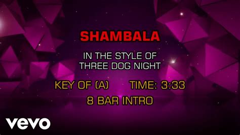 Three Dog Night Shambala Karaoke Youtube Music