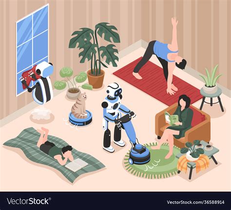 Isometric Robot Royalty Free Vector Image VectorStock