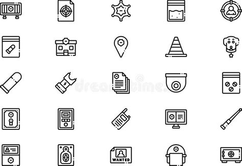 Police Icons Collection Is A Vector Illustration With Editable Stroke