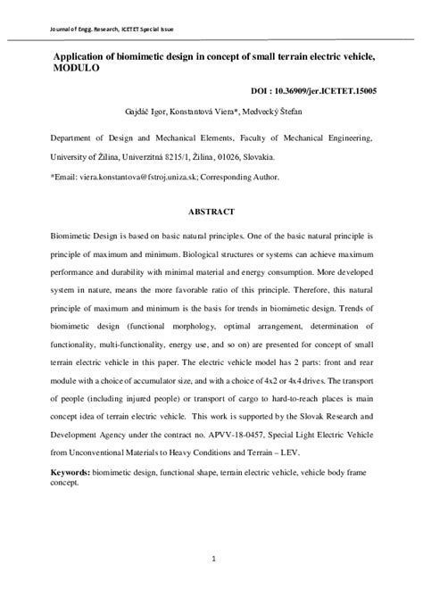 Pdf Application Of Biomimetic Design In Concept Of Small Terrain