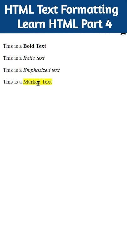 Html In Notepad Part 4 Learn To Html Text Formatting In Html Htmlcss Shorts Youtube