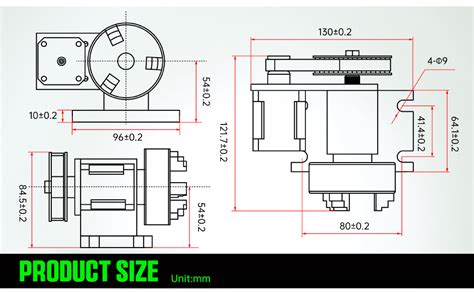 RATTMMOTOR K12 65mm Type Divding Head With 54mm Tailstock Reducing Ratio 4 1 CNC 4th Axis A
