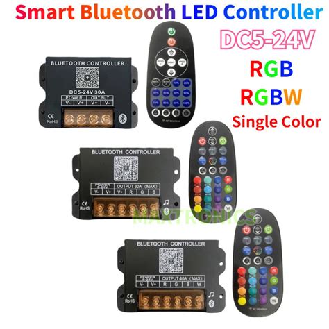 Smart Bluetooth LED Controller PWM Dimmer APP Timing RF Remote 10A CH For Single Color RGB RGBW