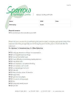 Fillable Online Name DOB Date Referred By Email Fax Email Print PdfFiller