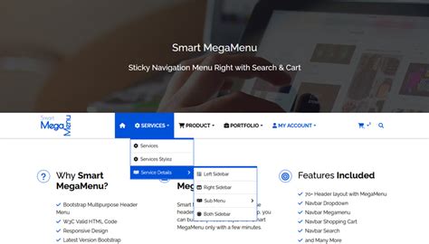 Smart Megamenu Responsive Bootstrap Multipurpose Megamenu By Mgscoder