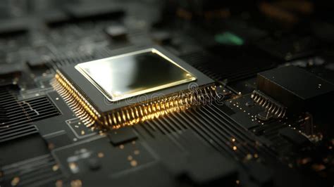 Intricate Design Of A Processor Chip On A Circuit Board Under Natural Lighting A Realistic