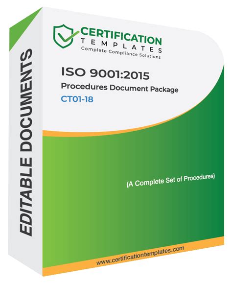 Buy Iso 9001 Procedures Document Qms Package Mandatory Procedures Certification Templates Inc