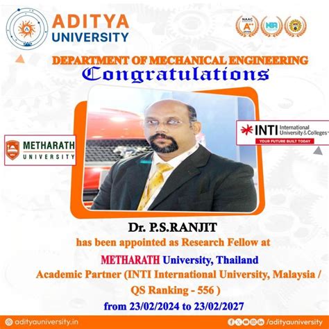 aditya university on linkedin researchfellow metharathuniversity