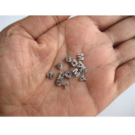 4mm Monogram Initials Personalized Jewelry Diamond Initials Laser Cut Natural Diamond Rough